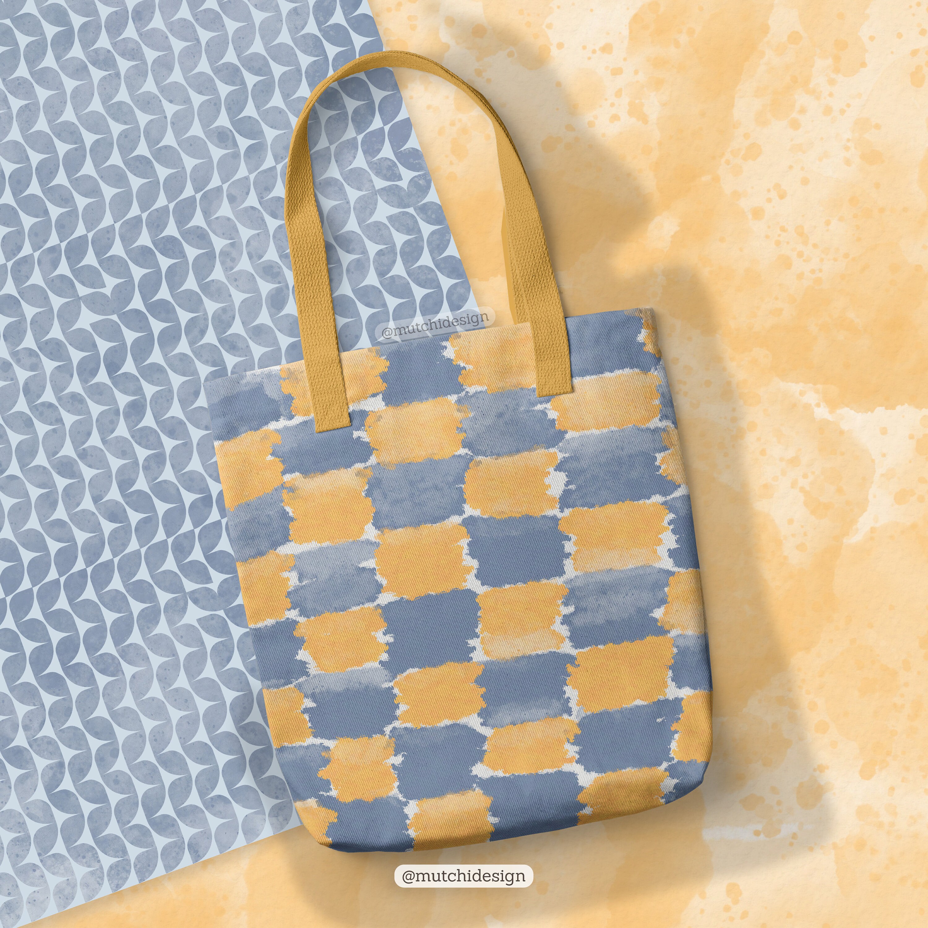 Watercolor Blue and Yellow Digital Paper Set Scrapbook Baby | Etsy