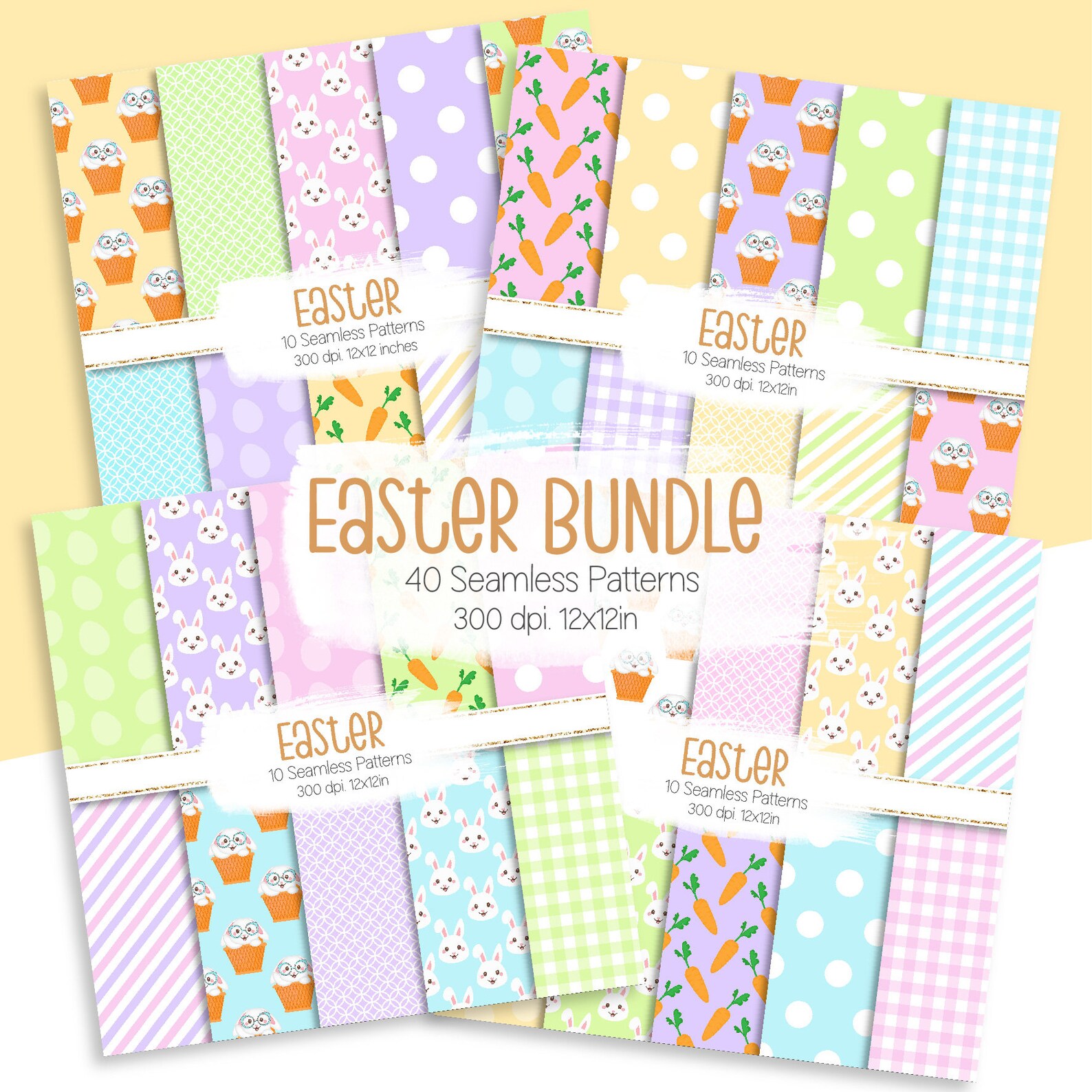 Easter digital 40 seamless patterns Digital paper little | Etsy