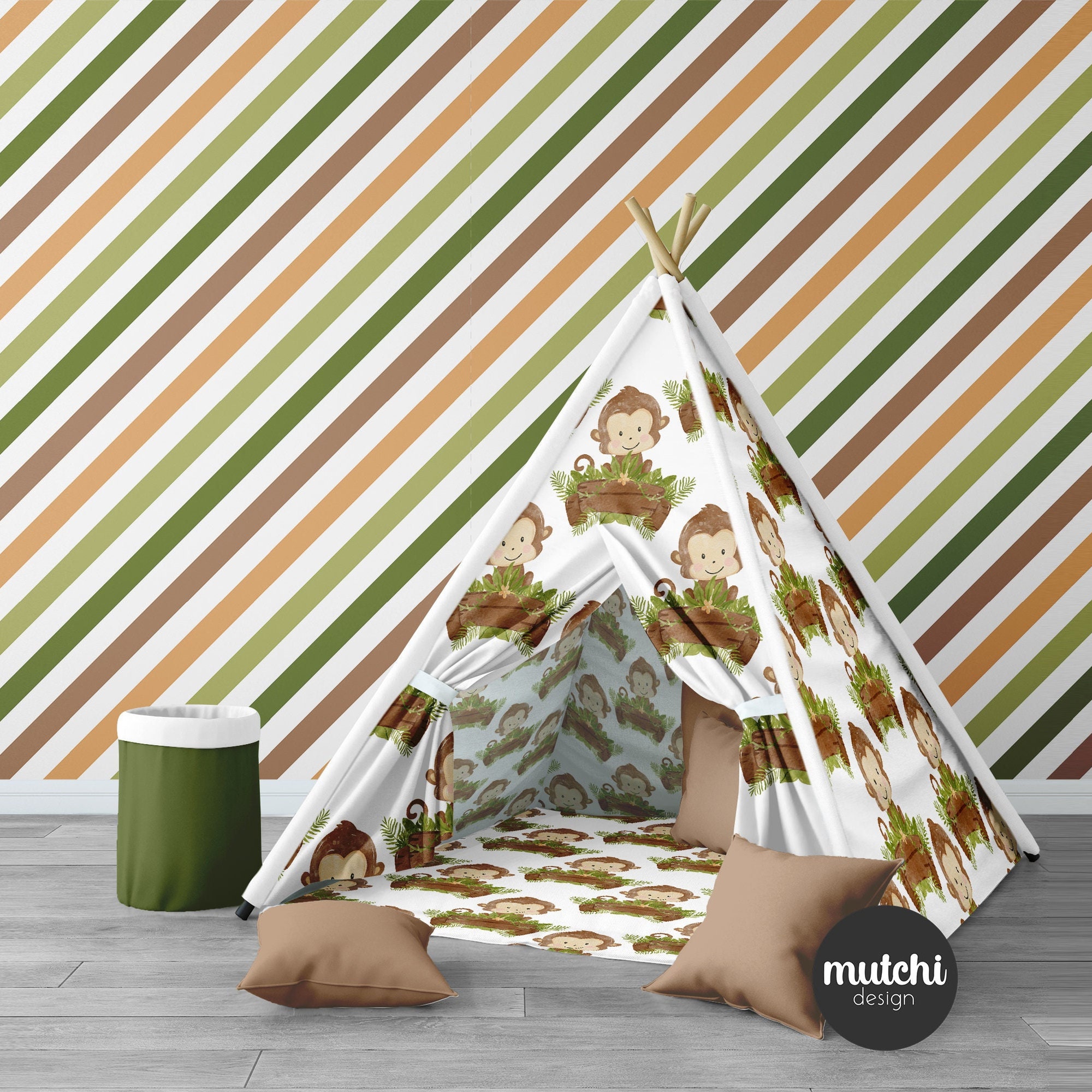 Monkey Digital Papers Jungle Animals Seamless Patterns - Etsy