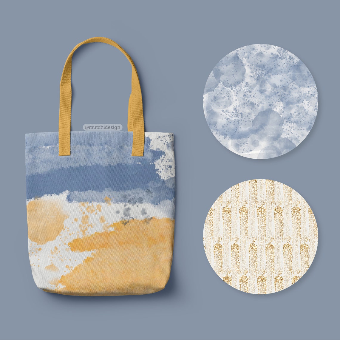 Watercolor Blue and Yellow Digital Paper Set Scrapbook Baby | Etsy