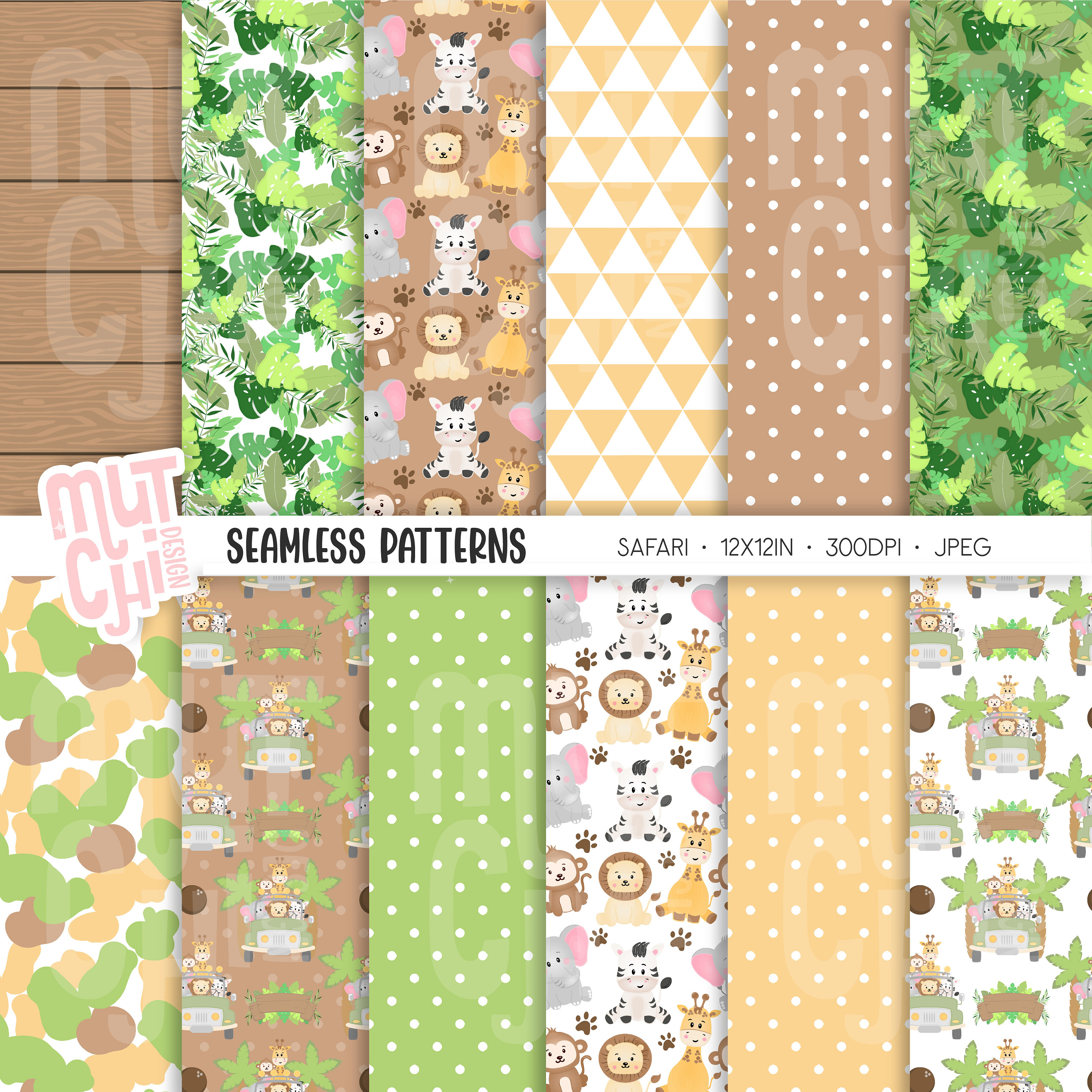 Safari Seamless Patterns Safari Backgrounds Cute Papers - Etsy Hong Kong