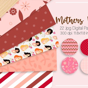 Mothers Day Digital Paper Set, Mother's Day Backgrounds, Scrapbook ...