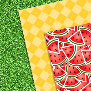 Watermelon Digital Paper Set, Watermelon Backgrounds, Watermelon ...