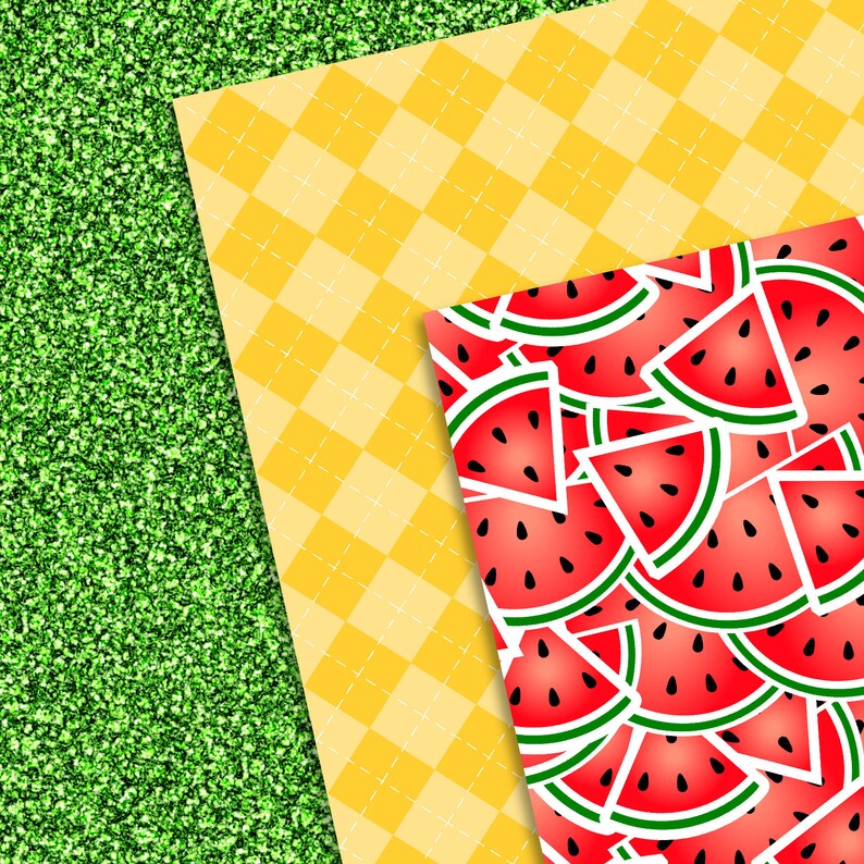 Watermelon Digital Paper Set Watermelon Backgrounds - Etsy