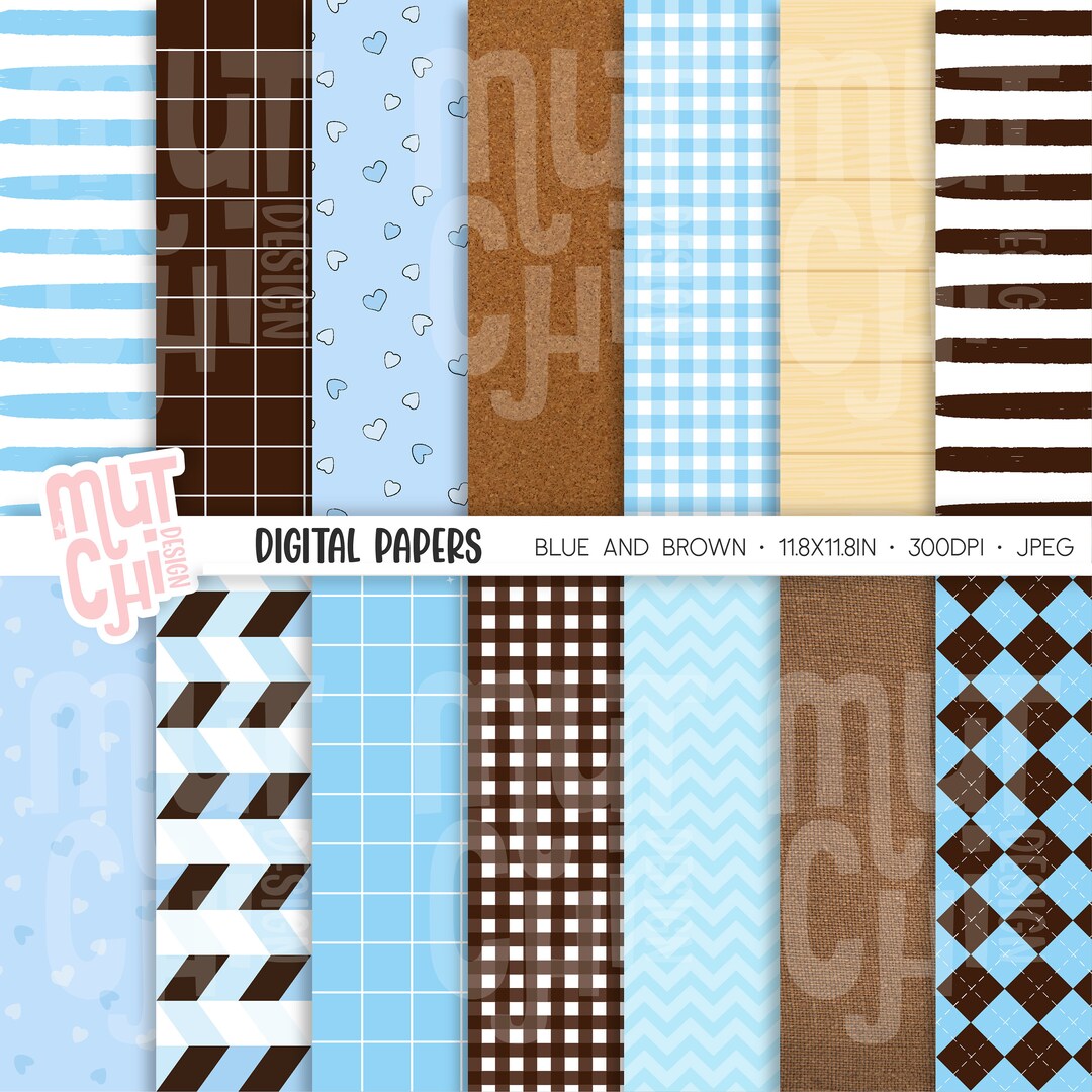 Fathers Day Digital Paper Set, Fathers Day Backgrounds, Blue Textures ...