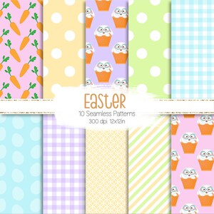 Easter digital 40 seamless patterns Digital paper little | Etsy