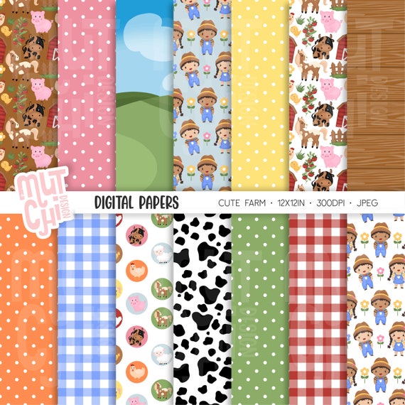 Farm Animals Digital PaperFarm PaperFarm Digital PaperFarm | Etsy