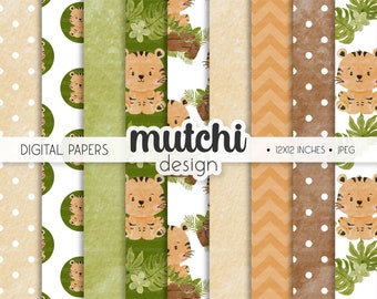 Monkey Digital Papers Jungle Animals Seamless Patterns - Etsy