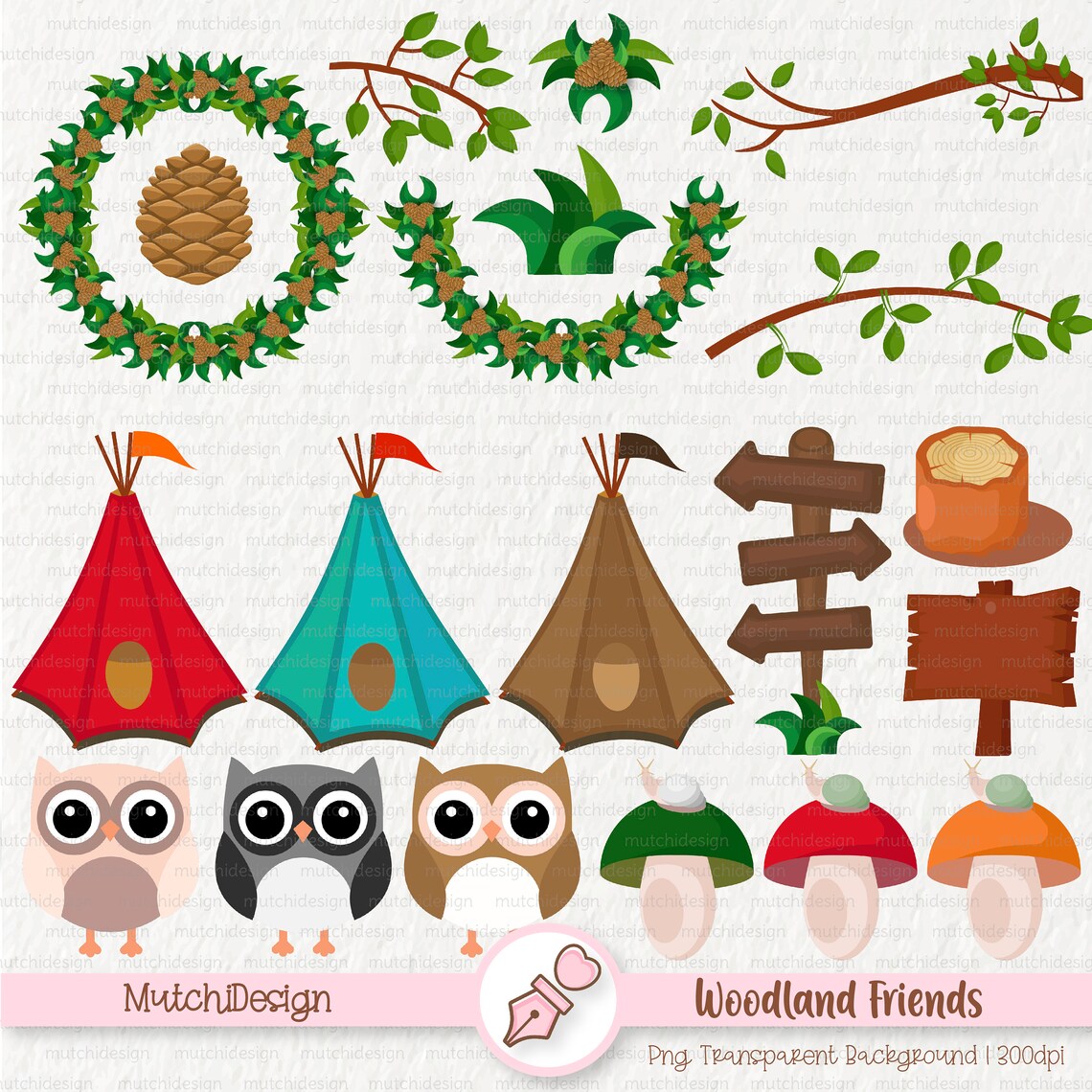 Woodland Animals Clipart Set Safari Animals Jungle - Etsy