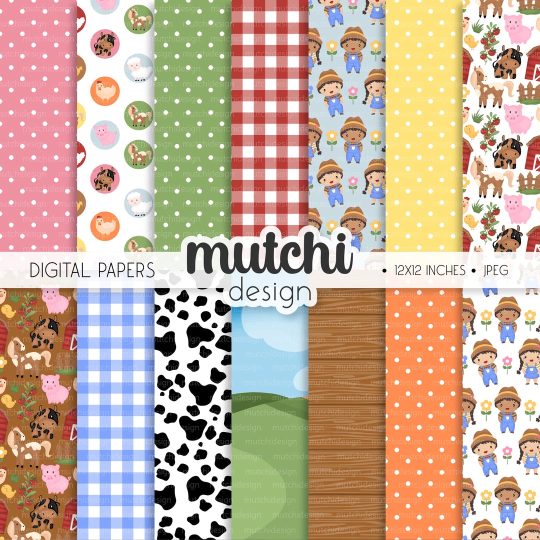 Farm Animals Digital Paper,farm Paper,farm Digital Paper,farm Clipart ...