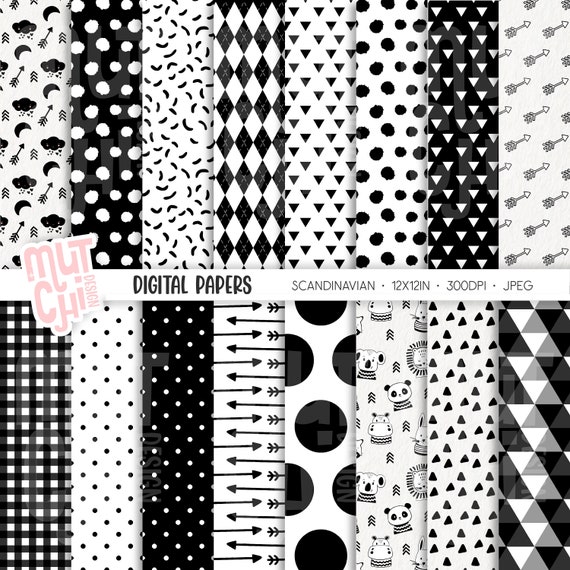 Scandinavian Digital Paper Set Scandinavian Backgrounds | Etsy