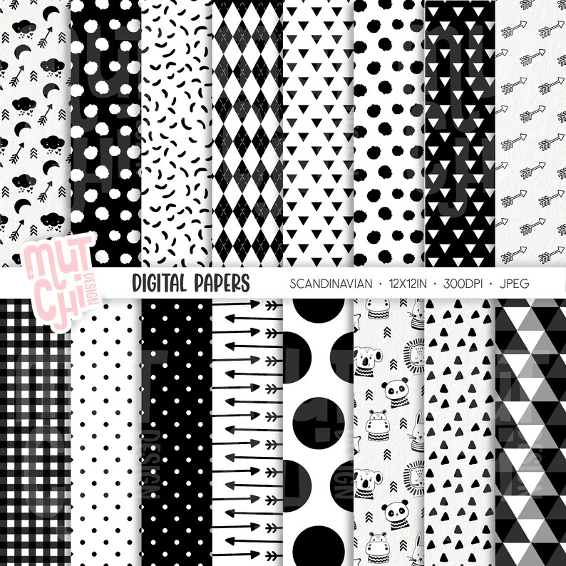 Scandinavian Digital Paper Set Scandinavian Backgrounds | Etsy