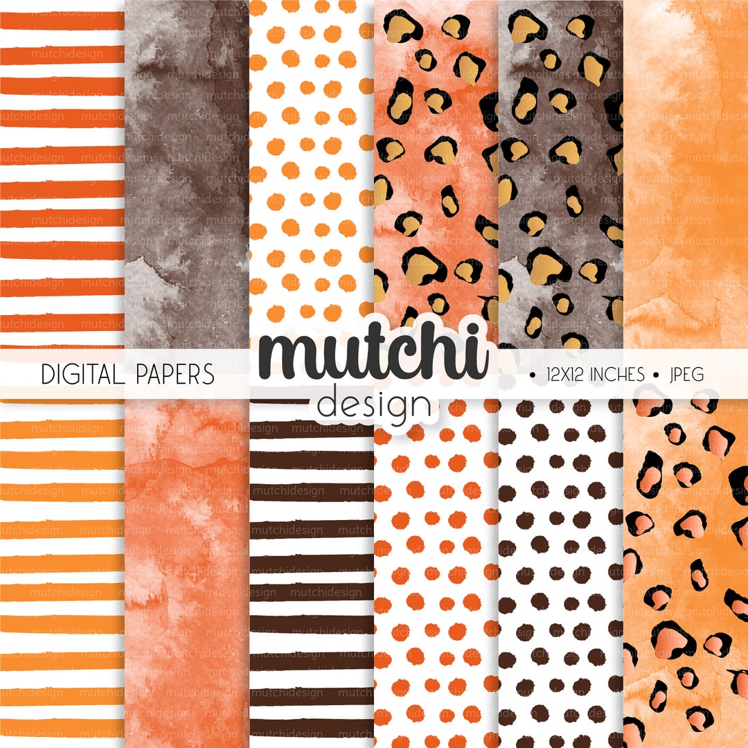 Halloween Boho Digital Paper, Backgrounds, Boho, Animal Print, Digital ...
