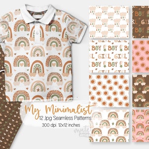 Boho Rainbows Digital Paper Set, JPG, Digital, Cute Graphics, Rainbows ...