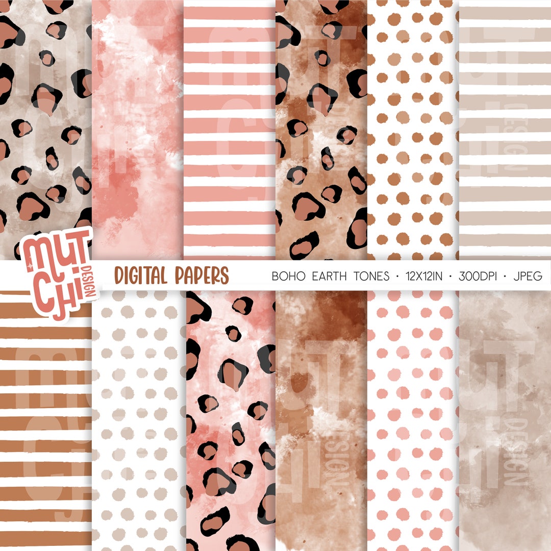 Boho Digital Paper, Backgrounds, Boho, Animal Print, Digital Papers ...