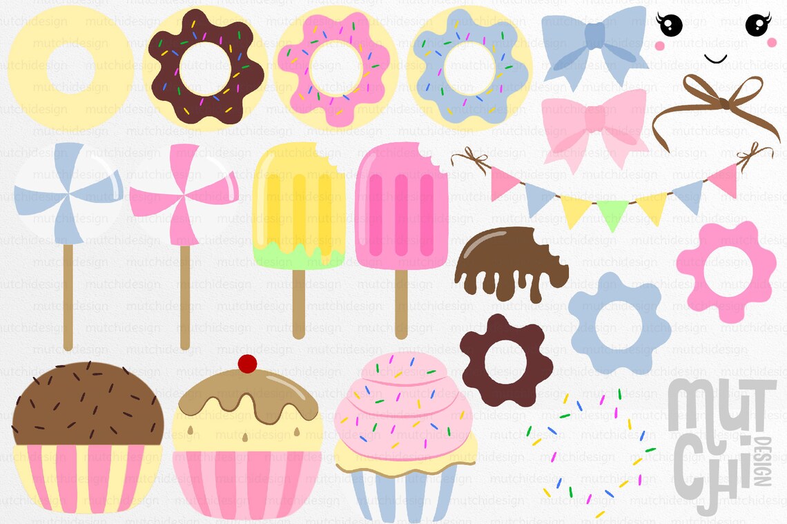 Cute Sweets Clipart Set, Candy Set, Candy Colors , Cute Cliparts ...