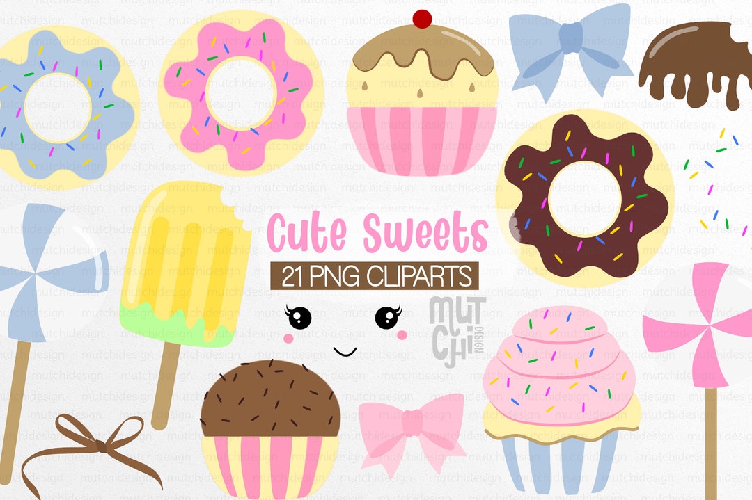 Cute Sweets Clipart Set, Candy Set, Candy Colors , Cute Cliparts ...