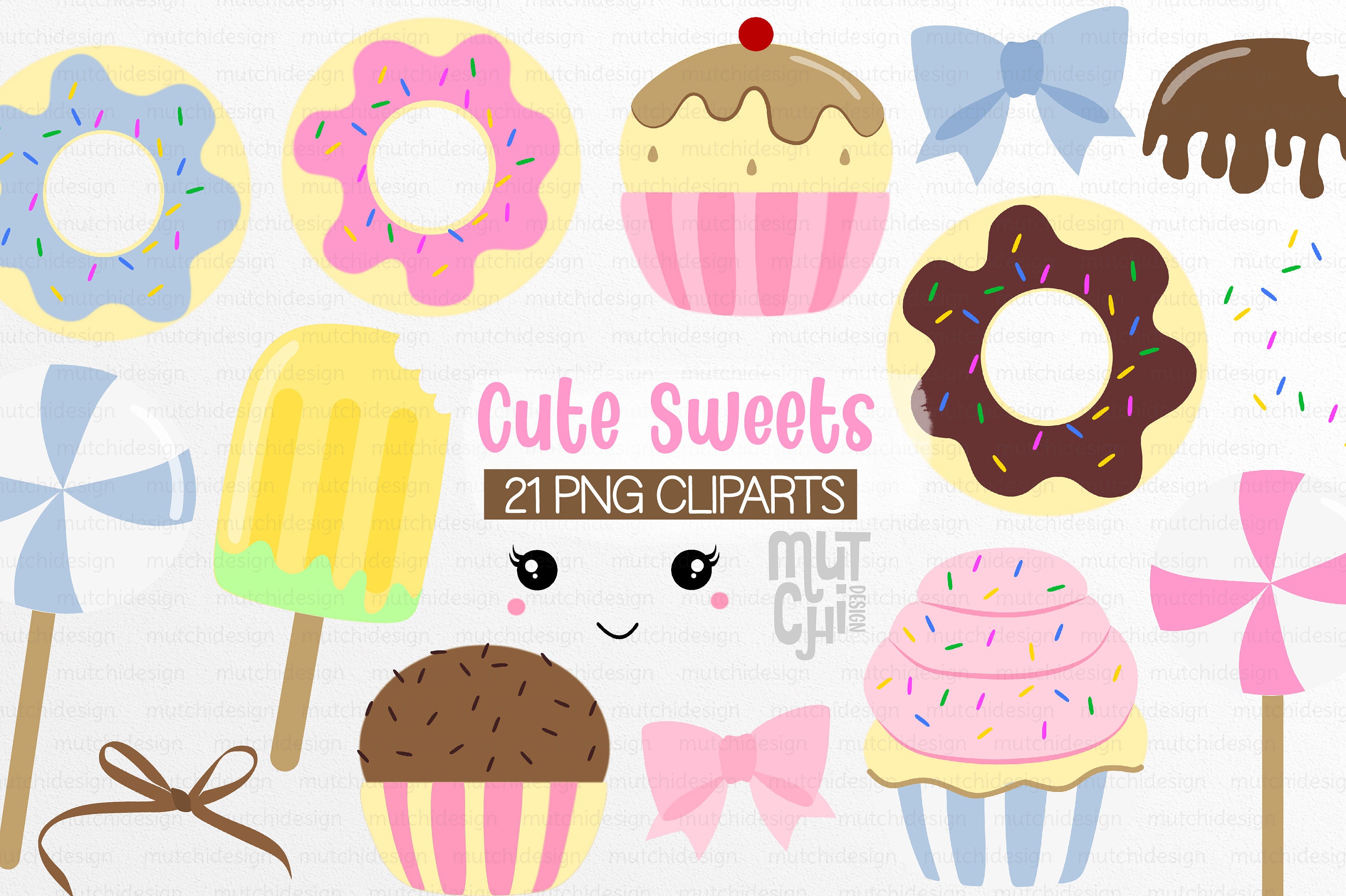 Cute Sweets Clipart Set, Candy Set, Candy Colors , Cute Cliparts ...