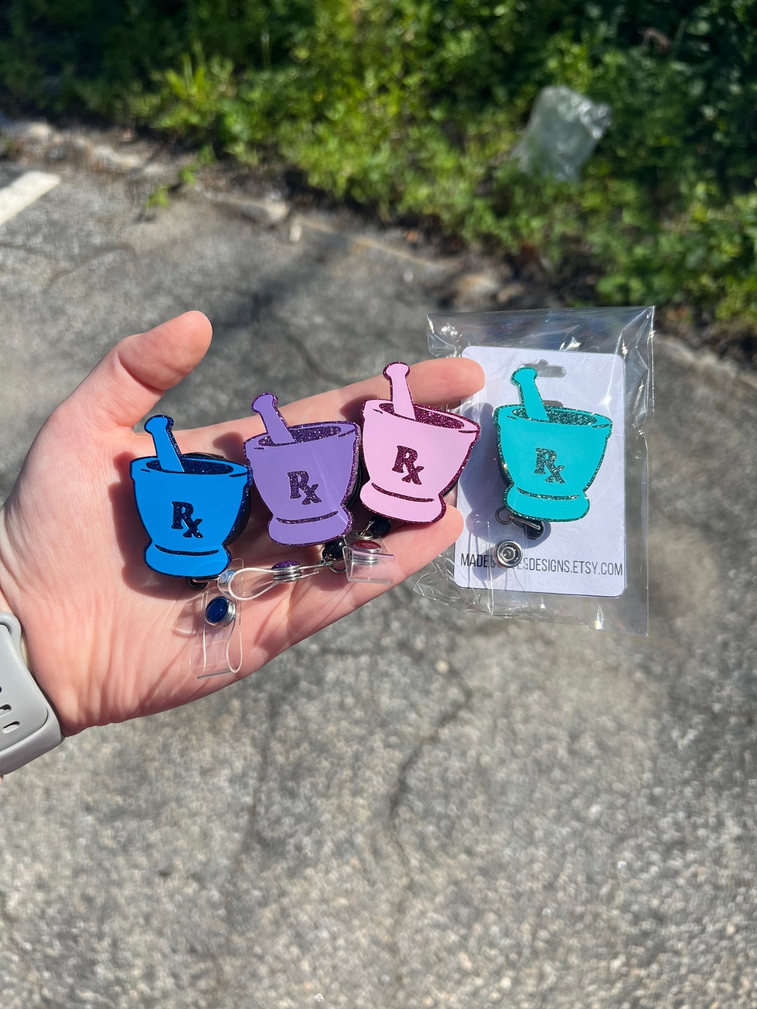 Pharmacy Badge Reel / Name Tag Badge / Rx Badge / Mortar and Pestle - Etsy