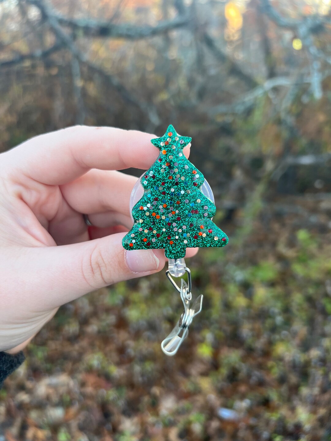Christmas Tree Badge Reel / Christmas Badge Reel / Badge Holder ...