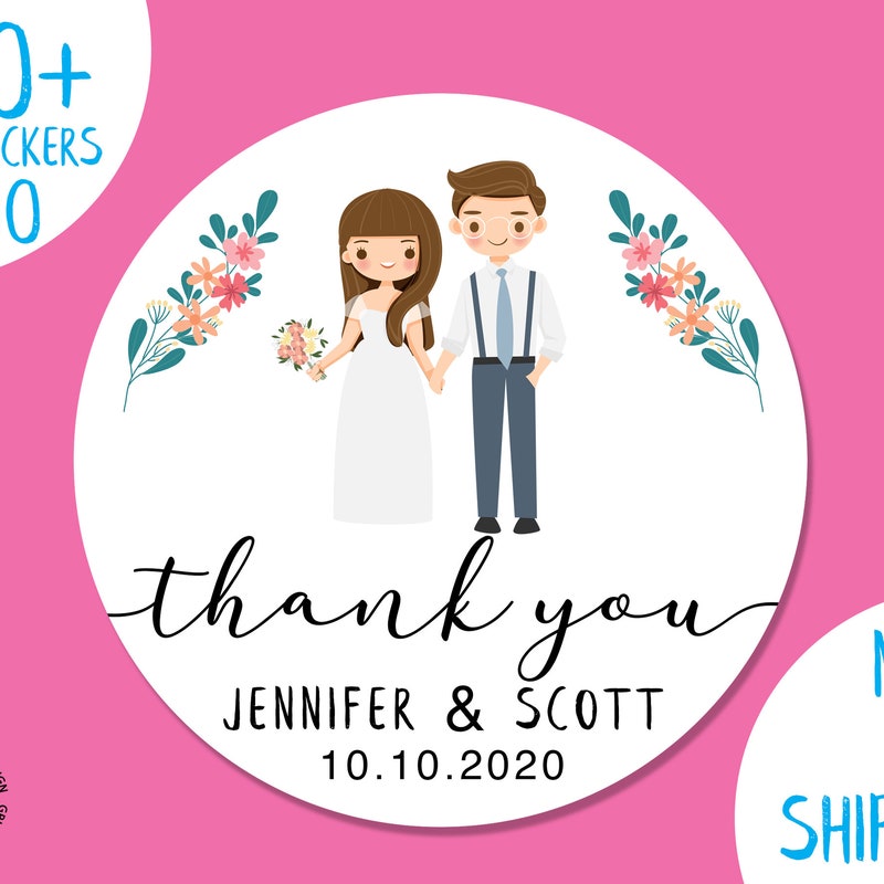 Cartoon Wedding Sticker - Etsy