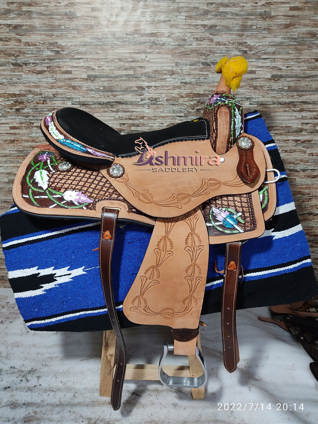 Leather Western Barrel Wings Horse Saddle Tack Set, 10to 18 Custom ...
