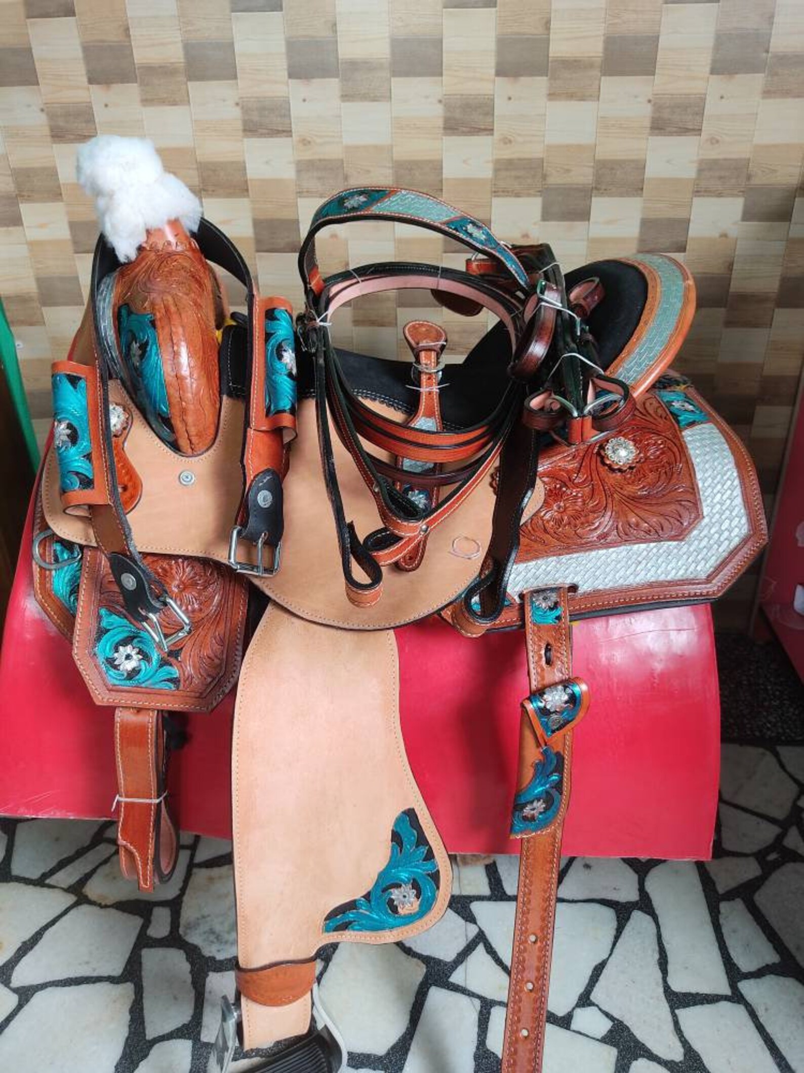 Premium Leather Western Barrel Horse Saddle Tack Set Free | Etsy