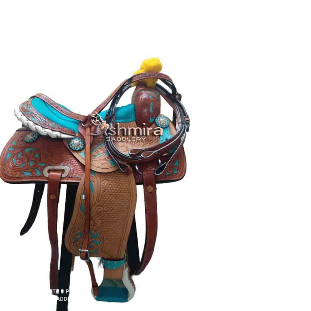 Western Barrel Racing Horse Saddle, Saddle With Bridle Breastplate ...
