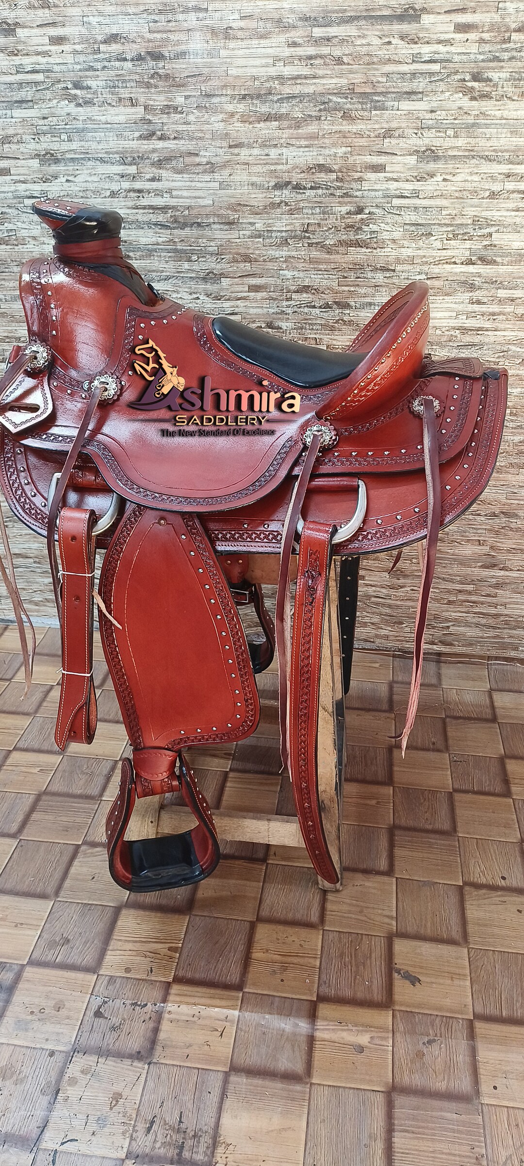 Western Wade Tree Leather Saddle, Horse Racing Leather Saddle Set ...