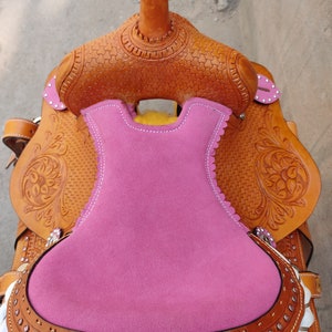 Western Pink Crystals Premium Leather Barrel Trail Pleasure Custom ...