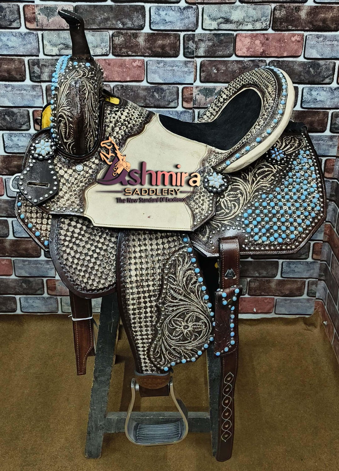 Sturdy Horn High Cantle Western Horse Leather Saddle Durable ...