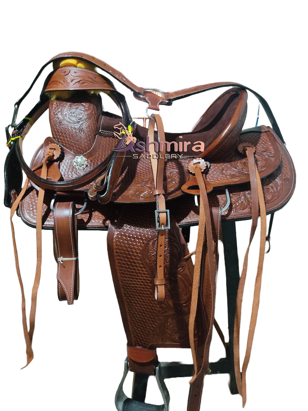 Western Leather Wade Tree Premium Leather Horse Saddle Tack With Set ...