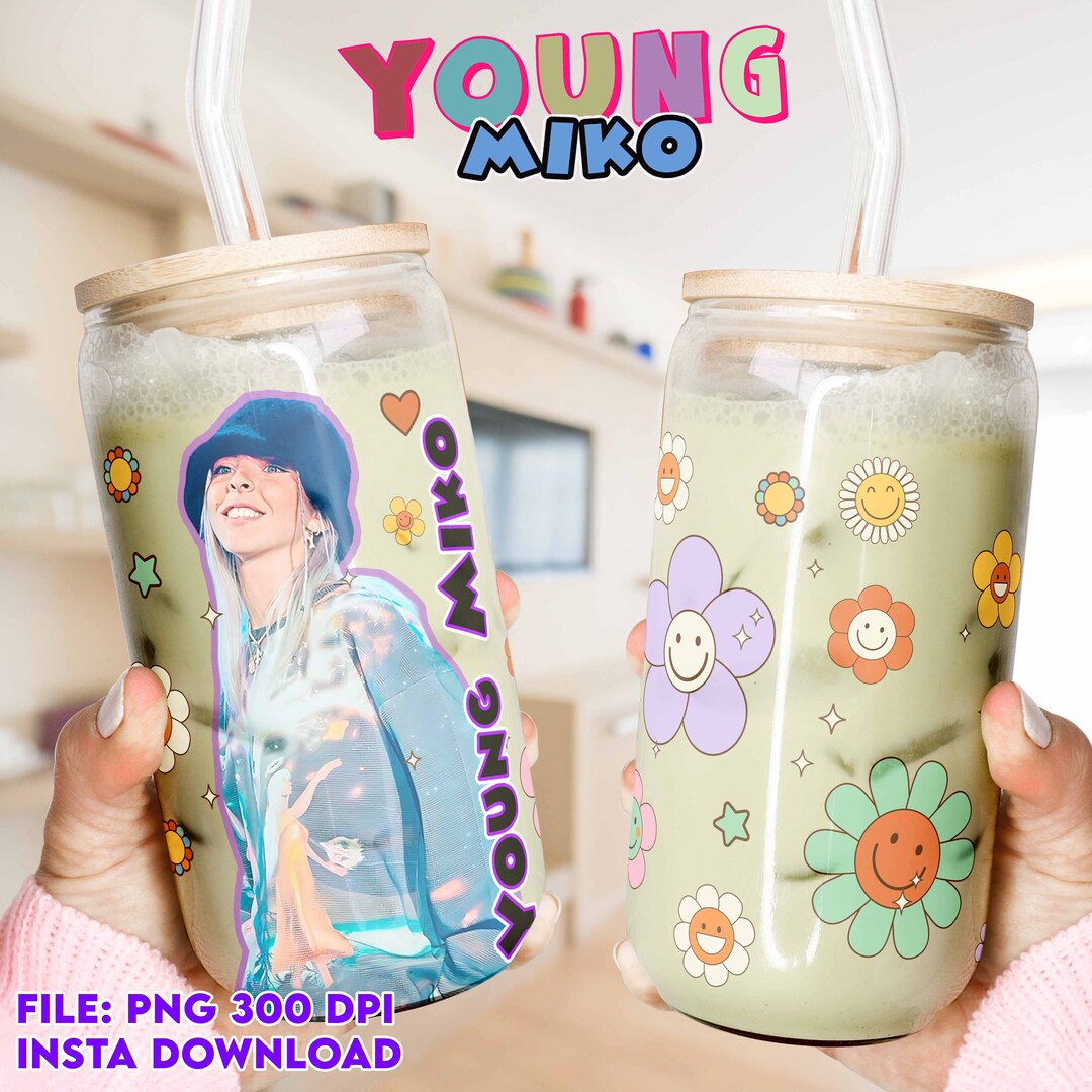 Libbey Glass 16 Oz Young Miko/ Design Digital Young Miko/ Young Miko Template/ Wrap for Glass 16 ...