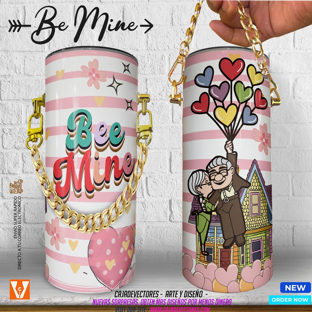 Skinny Tumbler 20 Oz Cartoon Symbol of Love and Friendship/ Wrapper 20 ...