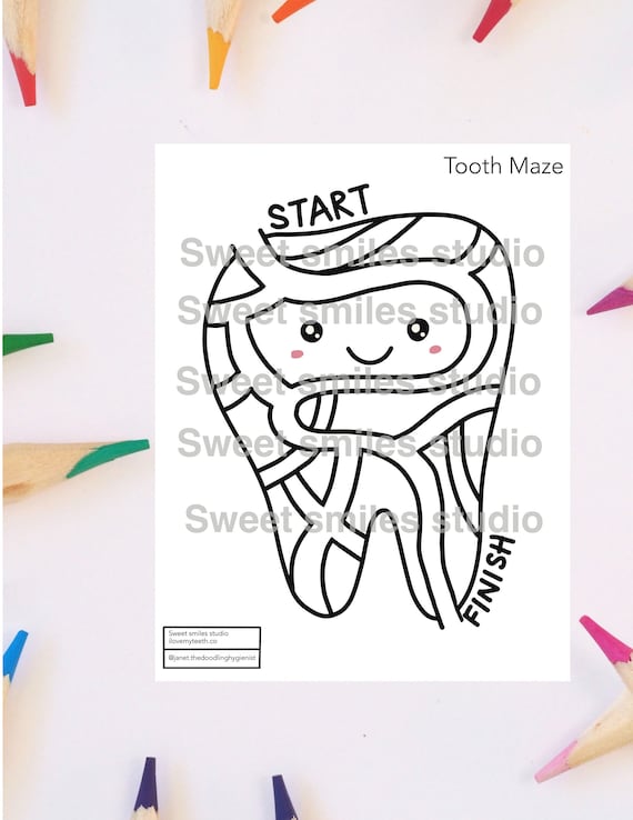 Dental Kids Activities Kids Mazes Pediatric Dental Office | Etsy