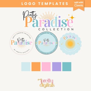 Retro Logo Design - Editable Canva Logo Template - DIY Groovy/funky ...