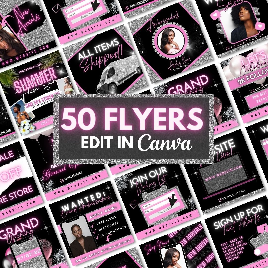 Social Media Templates Instagram Post Flyers Editable - Etsy