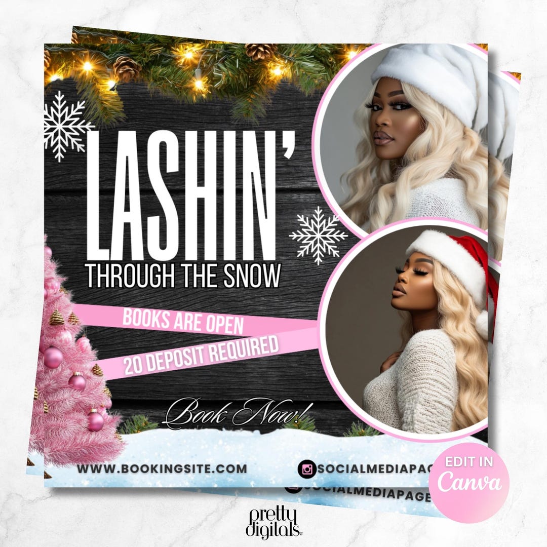 Lash Booking Flyer | Christmas Lash Sale Flyer | Holiday Lash Special ...