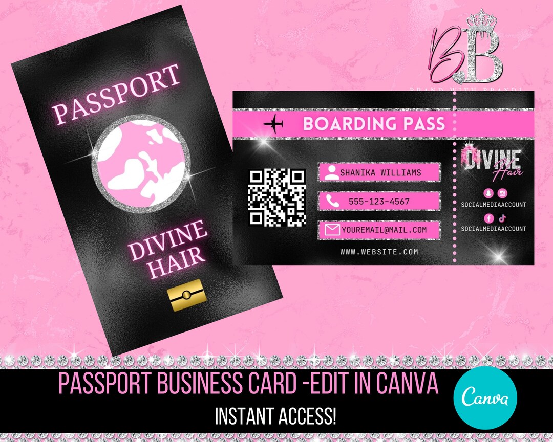 Passport Business Card, Boarding Pass Business Card, Business Card ...