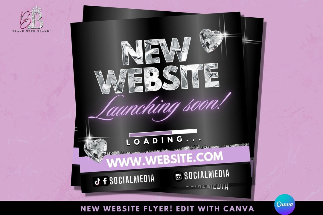 Website Launch Flyer, Editable Canva Template, New Website Flyer, New ...