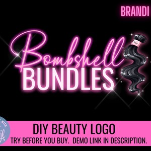 DIY Hair Bundles Logo, Do It Yourself Hair Logo, Luxury Logo, Glam Logo ...