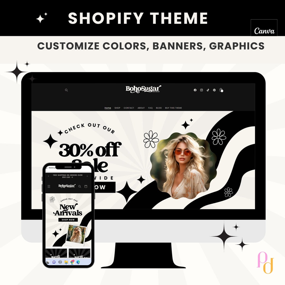 Retro Shopify Theme - Boho Sugar - Customizable Shopify Template ...