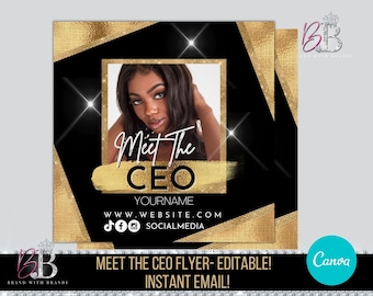 Meet the CEO Flyer Premade Entrepreneur Flyer Editable CEO - Etsy