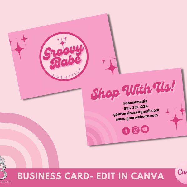 Pink Business Cards - Etsy