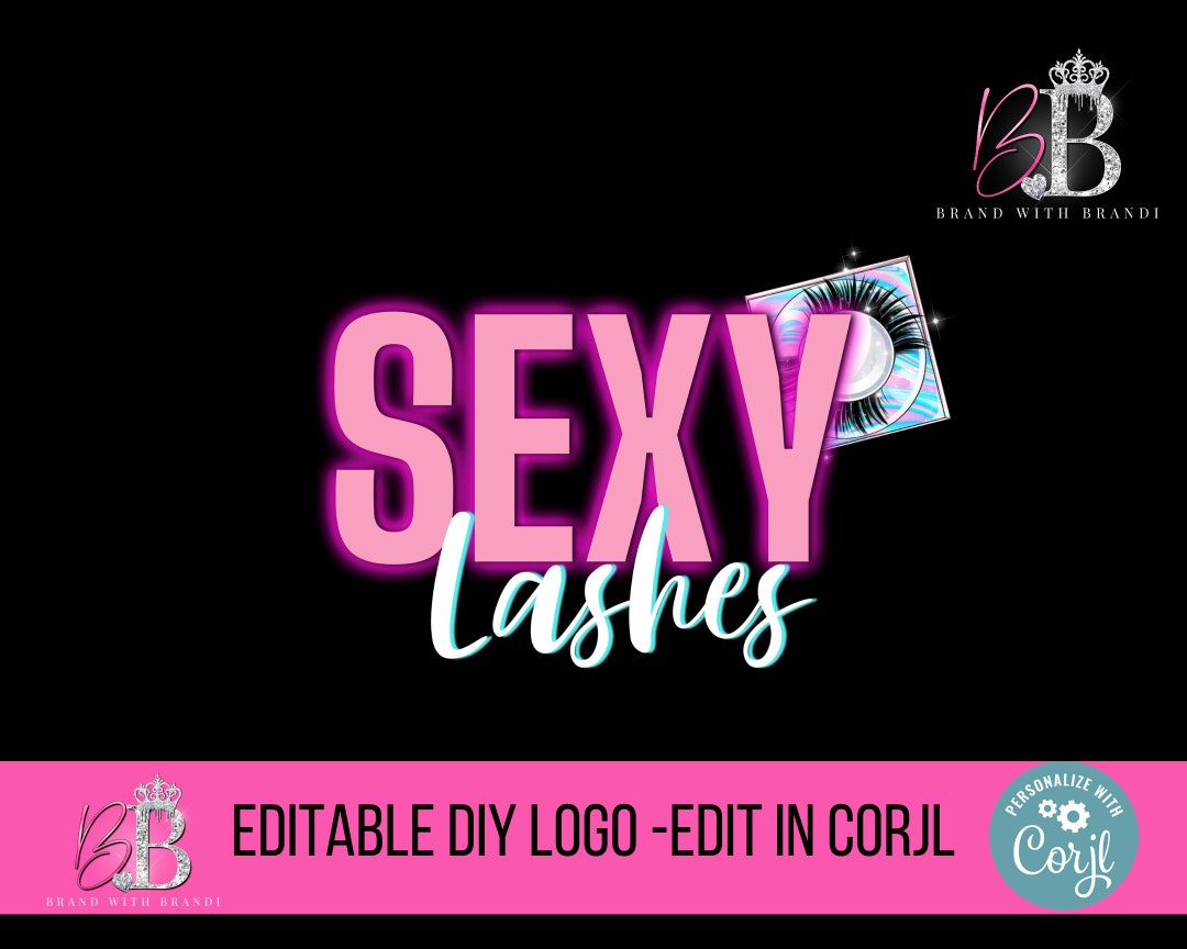DIY Eyelash Logo, Do It Yourself Lash Extension Logo, Neon Eyelash Logo ...