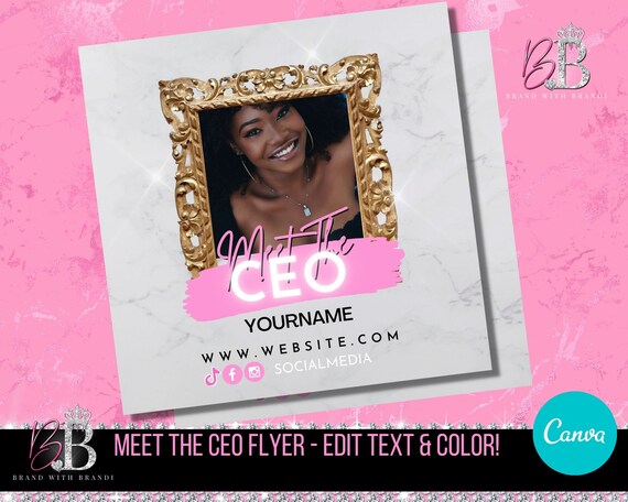 Meet the CEO Flyer Entrepreneur Flyer Website Launch - Etsy