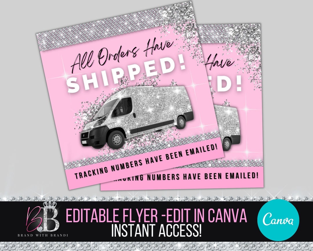 Your Items Have Shipped Flyer, Shipping Flyer DIY, Orders Have Been ...