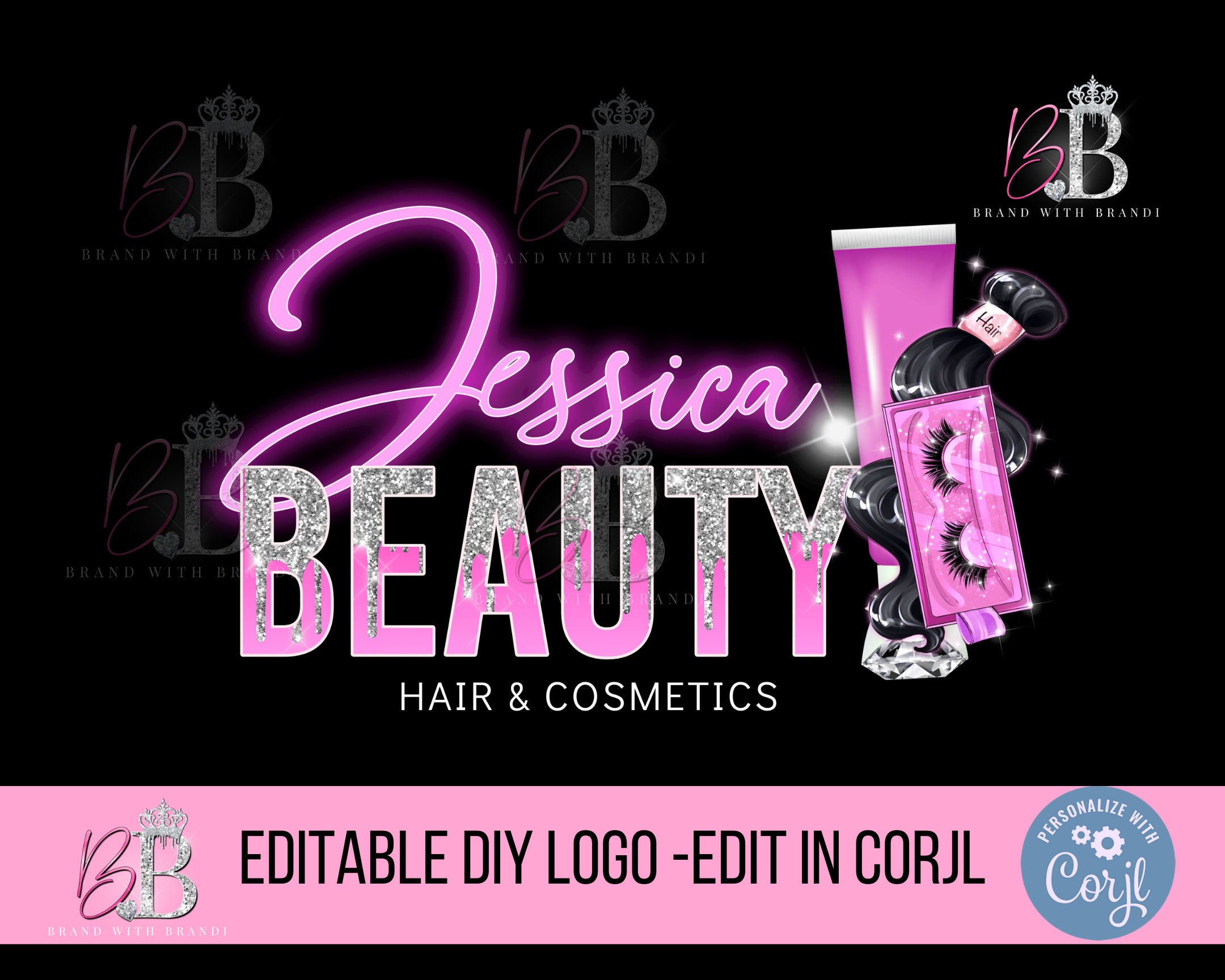 Editable Lip Gloss Logo Boutique Logo Design Beauty Logo | Etsy