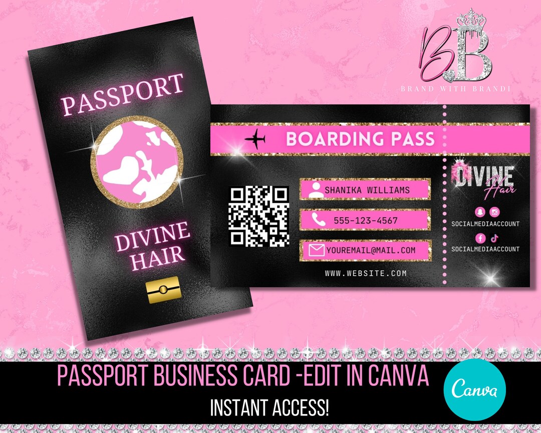 Passport Business Card, Boarding Pass Business Card, Business Card ...