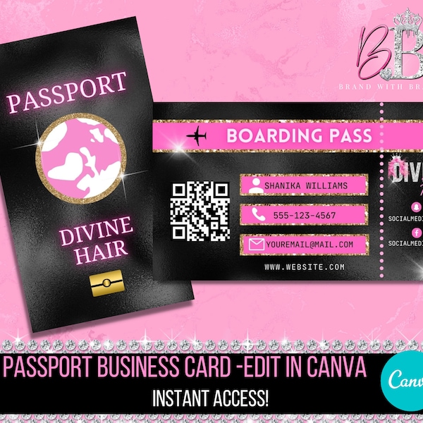 Boarding Pass Business Card Template - Etsy